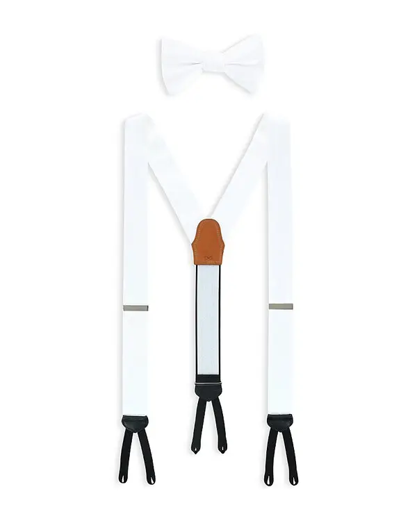 Trafalgar Brace And Bow Tie Set - White
