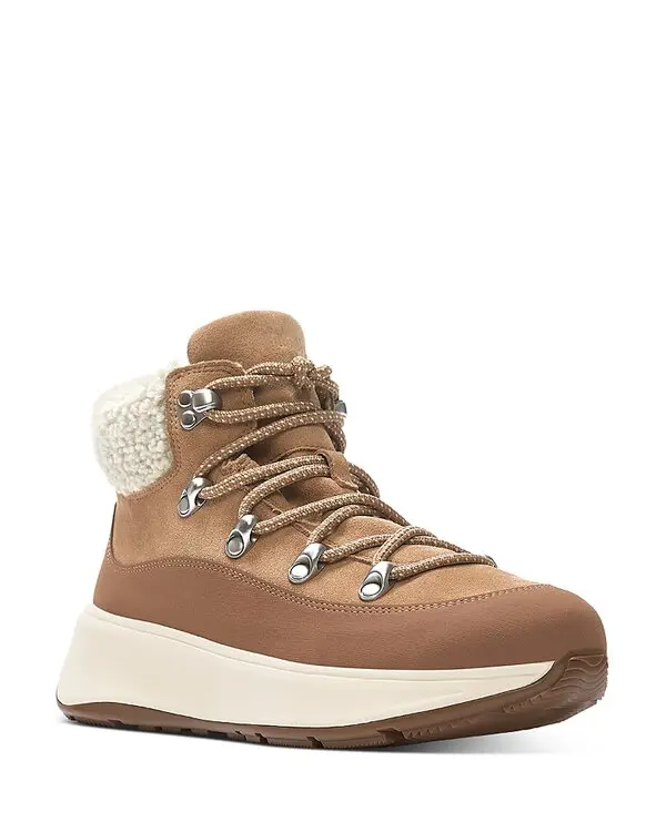 Fitflop F-mode Teddy Collar Boots - Desert Tan