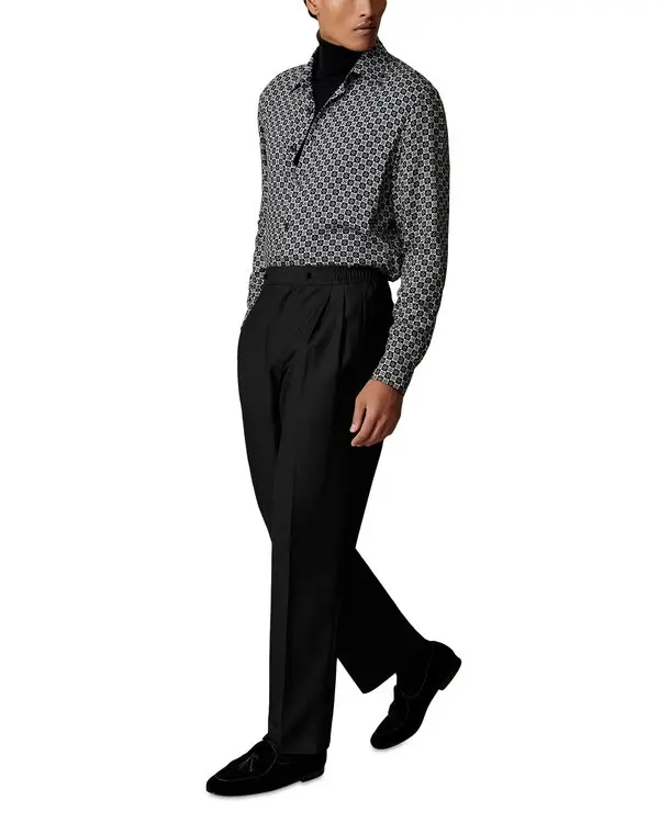 REISS Long Sleeve Printed Button Front Shirt