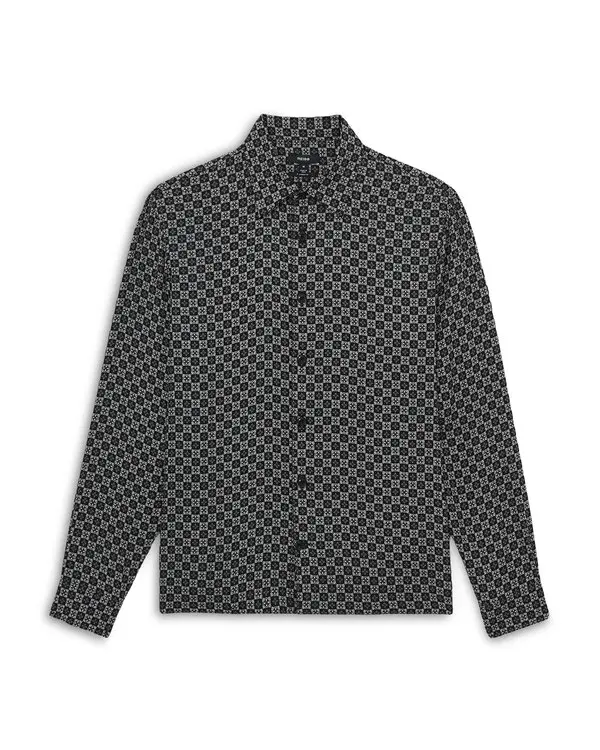 REISS Long Sleeve Printed Button Front Shirt