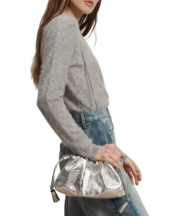 Veronica Beard Metallic Leather Stash Bag