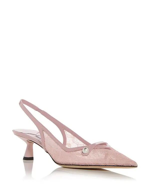 JIMMY CHOO Amita 45 Pointed Slingback Pumps - Rose