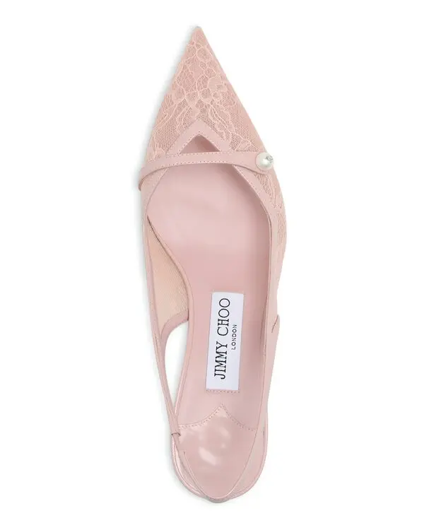 JIMMY CHOO Amita 45 Pointed Slingback Pumps - Rose