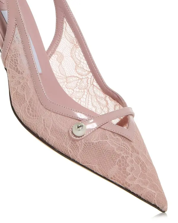 JIMMY CHOO Amita 45 Pointed Slingback Pumps - Rose