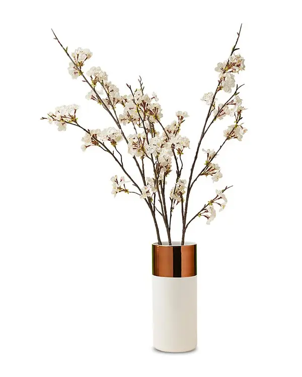 PRATESI Narcisa Large Vase, 11.5h - White/copper