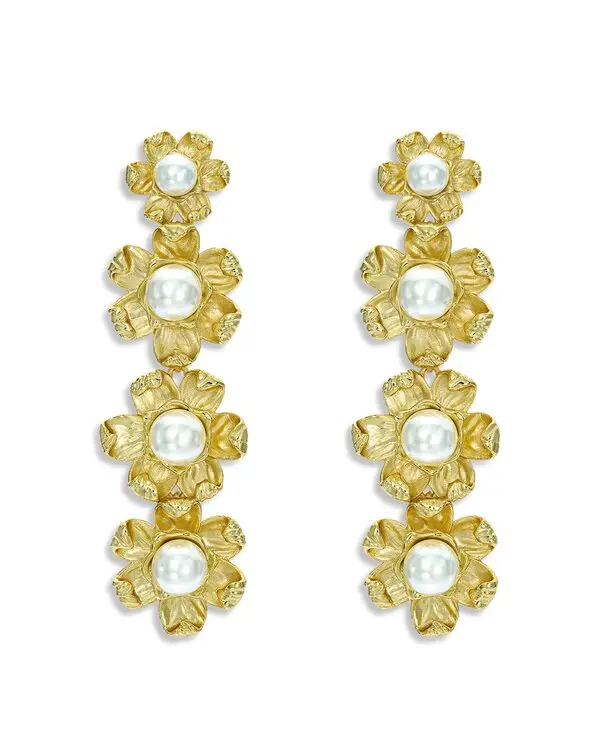 Ted Baker London Imitation Pearl Daisy Drop Earrings