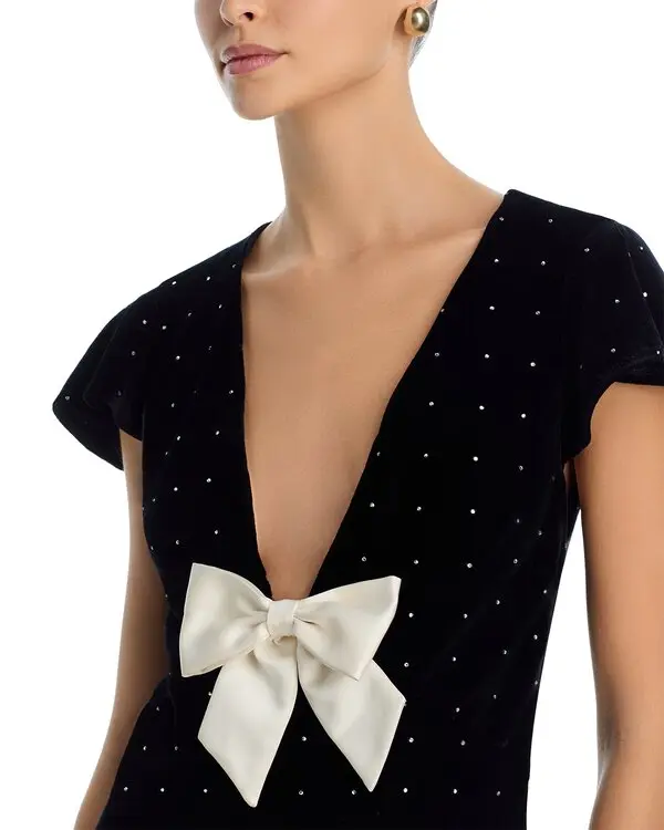 LoveShackFancy Melora Velvet Embellished Dress