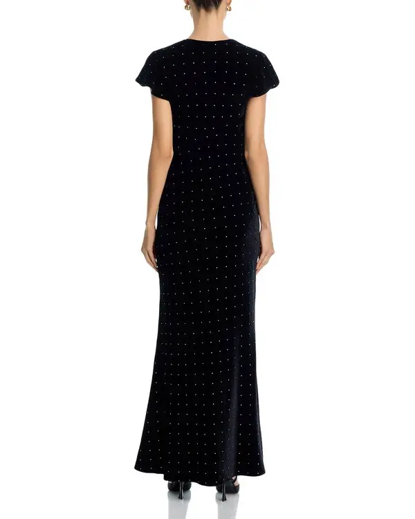 LoveShackFancy Melora Velvet Embellished Dress