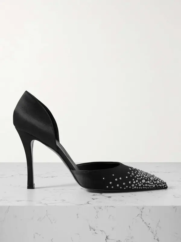Stella McCartney Crystal-embellished Satin Pumps