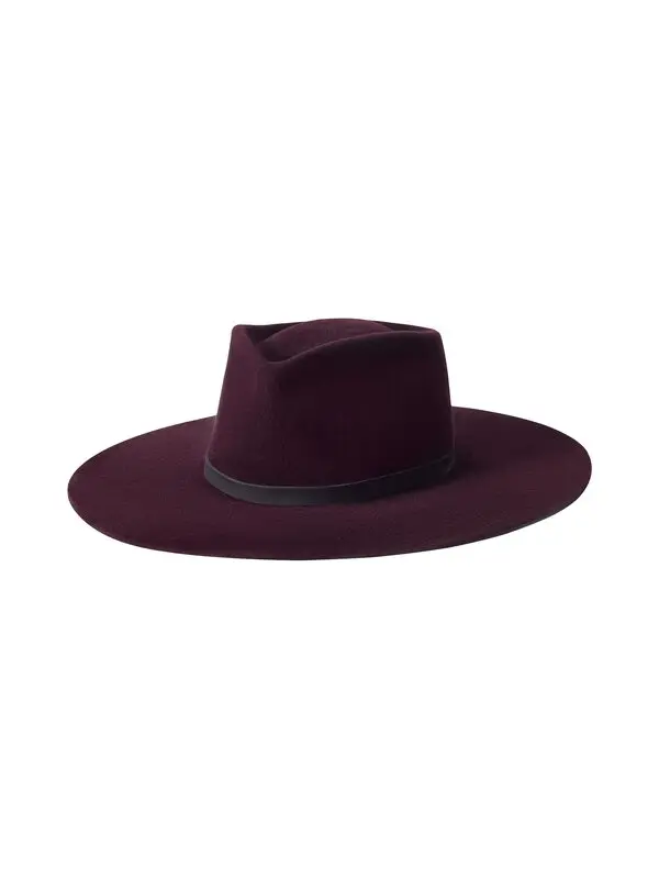 L'Agence Reyes Leather Band Fedora - Bordeaux