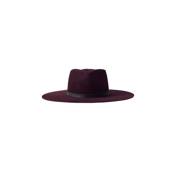 L'Agence Reyes Leather Band Fedora - Bordeaux