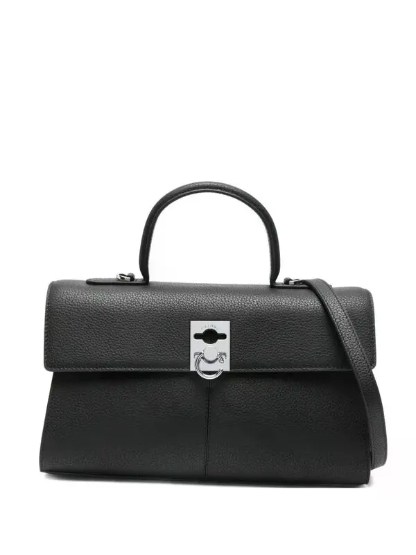 Cafuné Grain Leather Crossbody Bag - Black