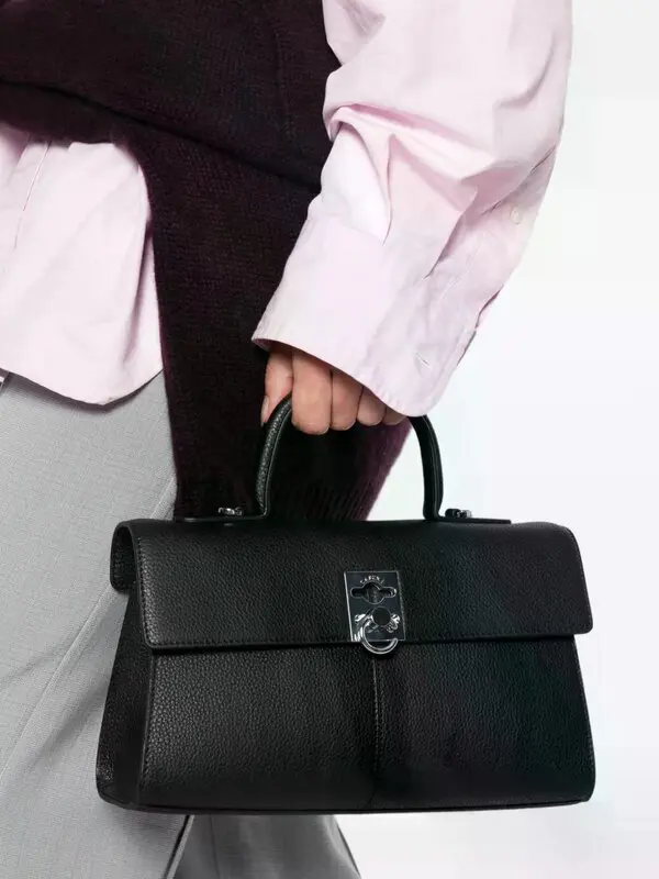 Cafuné Grain Leather Crossbody Bag - Black
