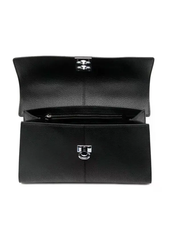 Cafuné Grain Leather Crossbody Bag - Black