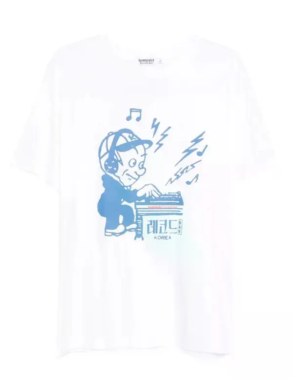 KOMPAKT RECORD BAR Graphic-print T-shirt - White