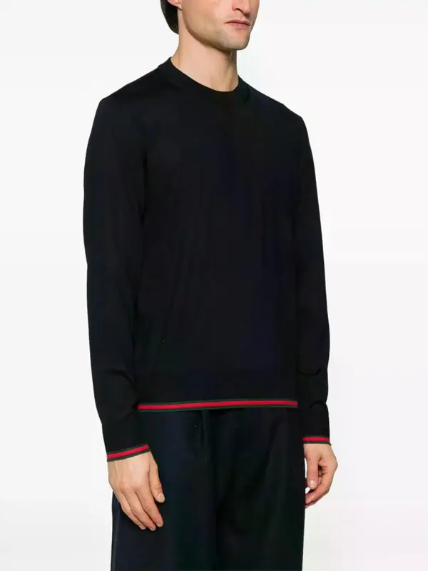 Gucci Web-trim Wool Sweater - Blue