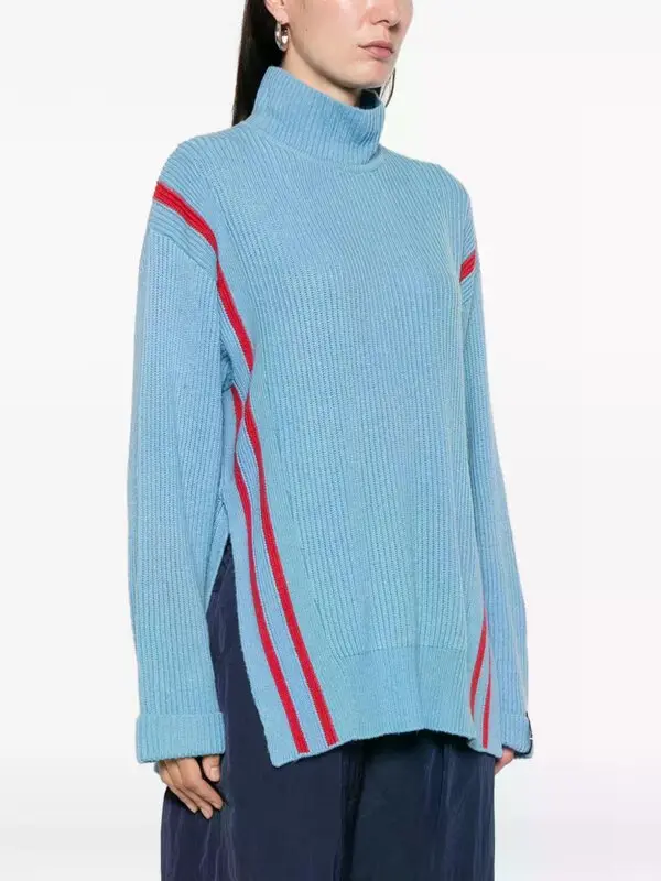 Iceberg Striped Turtleneck Sweater With Belt