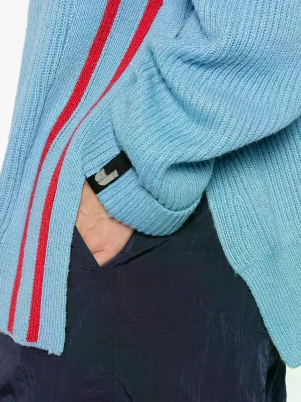 Iceberg Striped Turtleneck Sweater With Belt