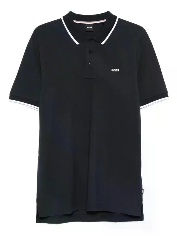 BOSS Button Trim Polo Shirt - Blue