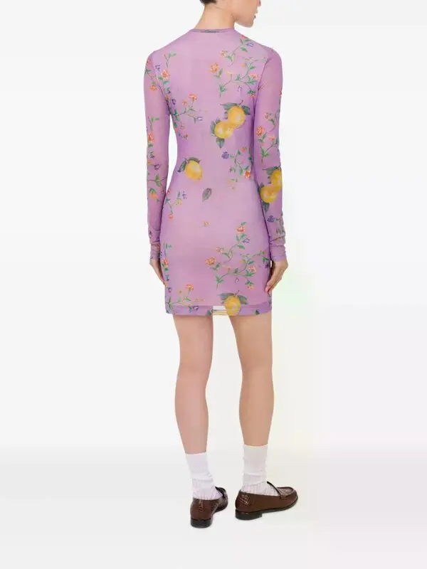 moschino long sleeve dress Love Moschino - Printed mesh dress - Purple