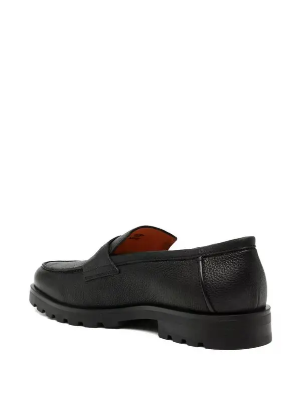 Santoni Leather Penny Loafers