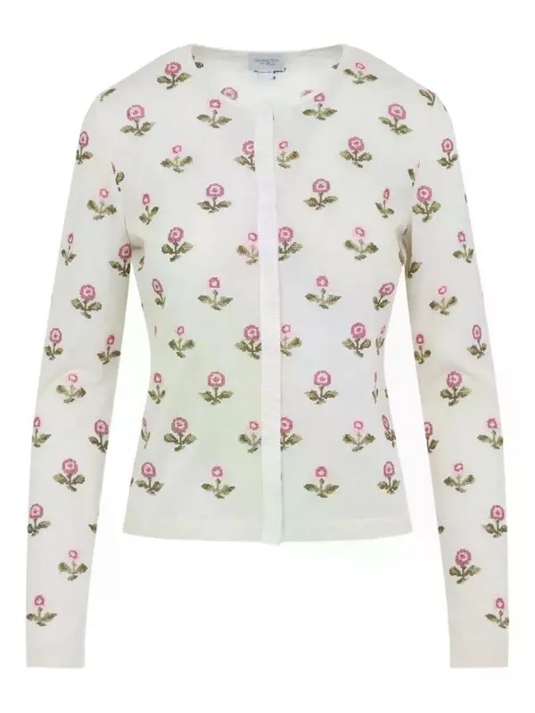Giambattista Valli Floral Cardigan - White