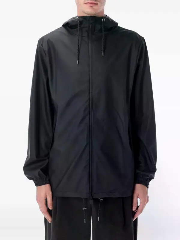 Rains Storm Breaker Zip-front Hooded Jacket - Black