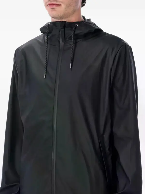 Rains Storm Breaker Zip-front Hooded Jacket - Black