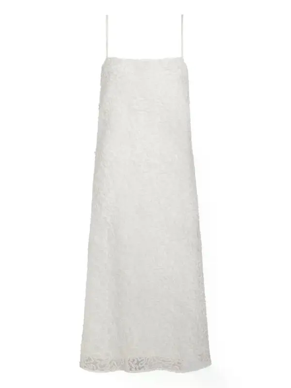Proenza Schouler Virginie Embroidery-detail Midi Dress - White