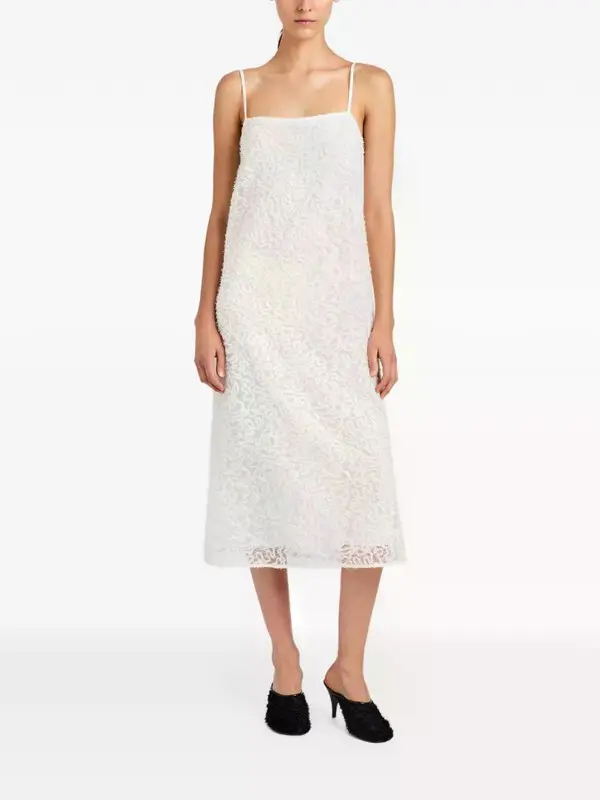 Proenza Schouler Virginie Embroidery-detail Midi Dress - White