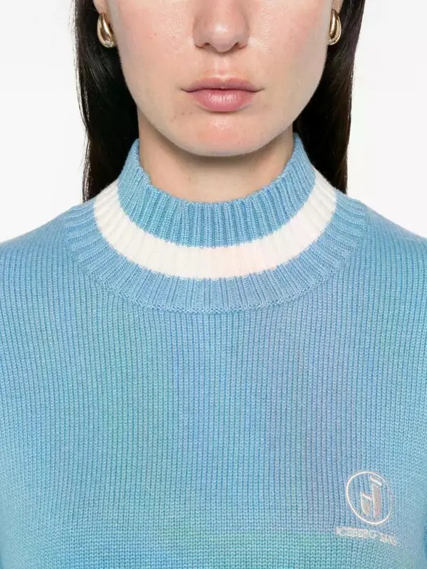 Iceberg Logo-embroidered Sweater - Blue