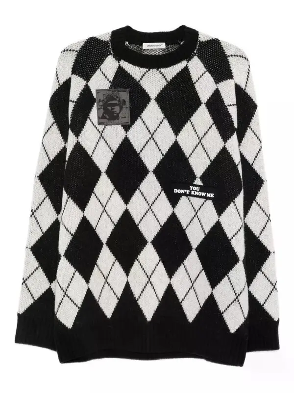 UNDERCOVERISM Argyle Pattern Sweater - Black