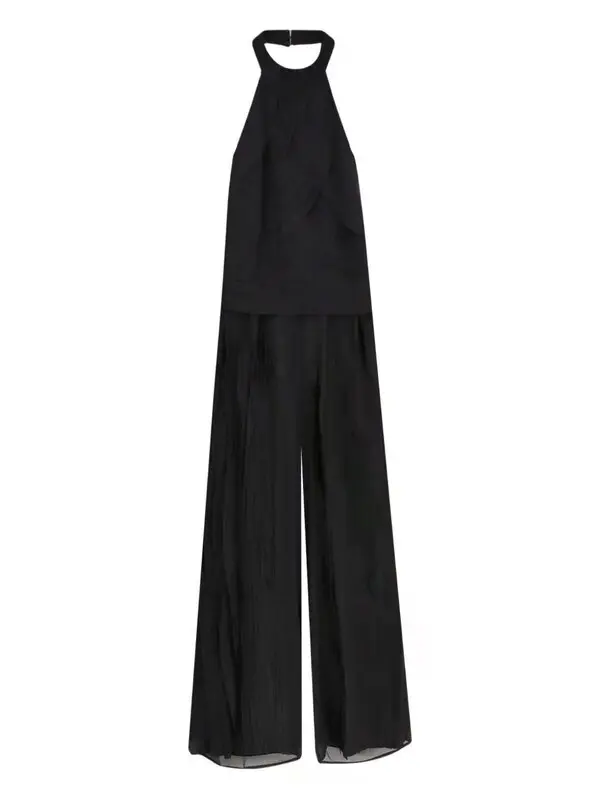 BOSS Dellana Pleated Halterneck Jumpsuit - Black