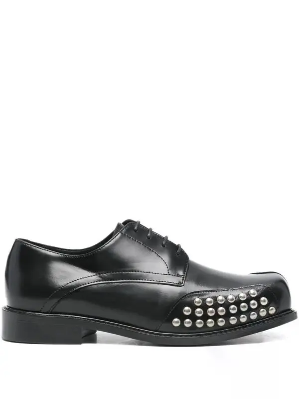STEFAN COOKE Stud-panel Square-toe Derby Shoes