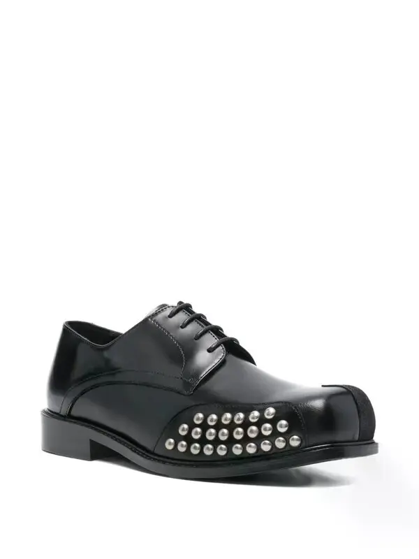 STEFAN COOKE Stud-panel Square-toe Derby Shoes
