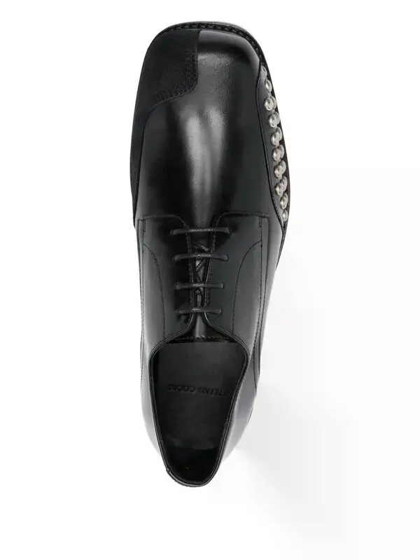 STEFAN COOKE Stud-panel Square-toe Derby Shoes