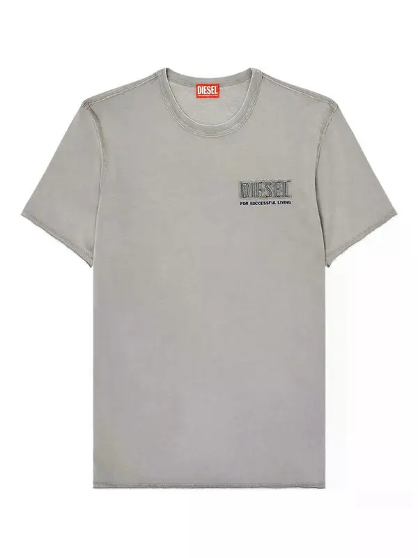 DIESEL® Acid-wash T-shirt With Raw Edges - Grey