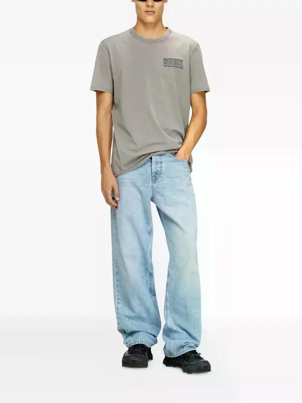 DIESEL® Acid-wash T-shirt With Raw Edges - Grey