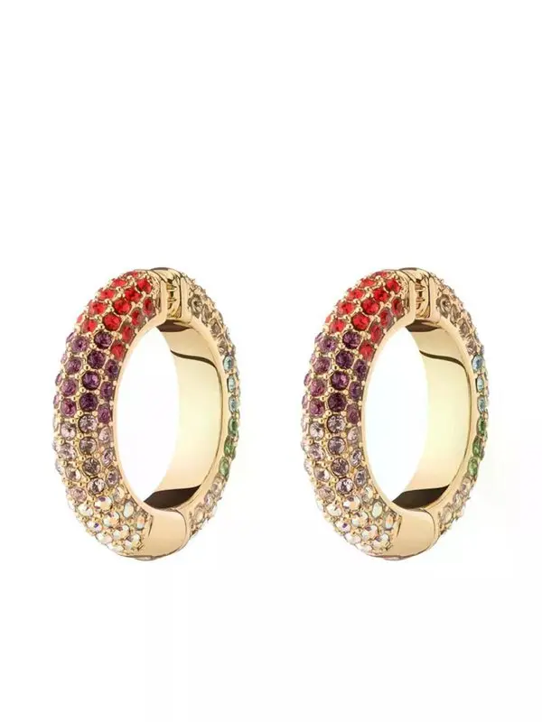 Demarson Lili Rainbow Crystal Earring Cuff - Gold