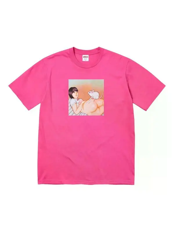 Supreme Mouse-graphic T-shirt - Pink