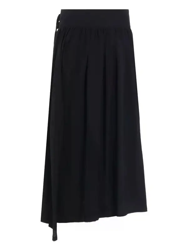 Y’s Asymmetric Gathered Midi Skirt
