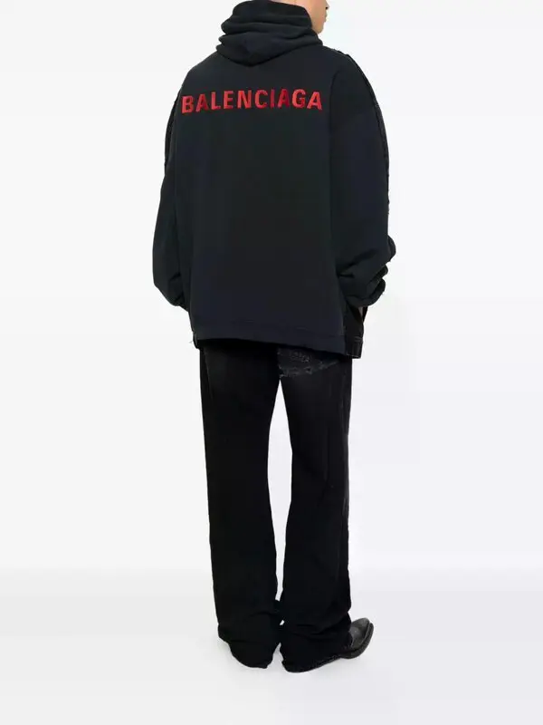 Balenciaga Logo-embroidered Hooded Jacket