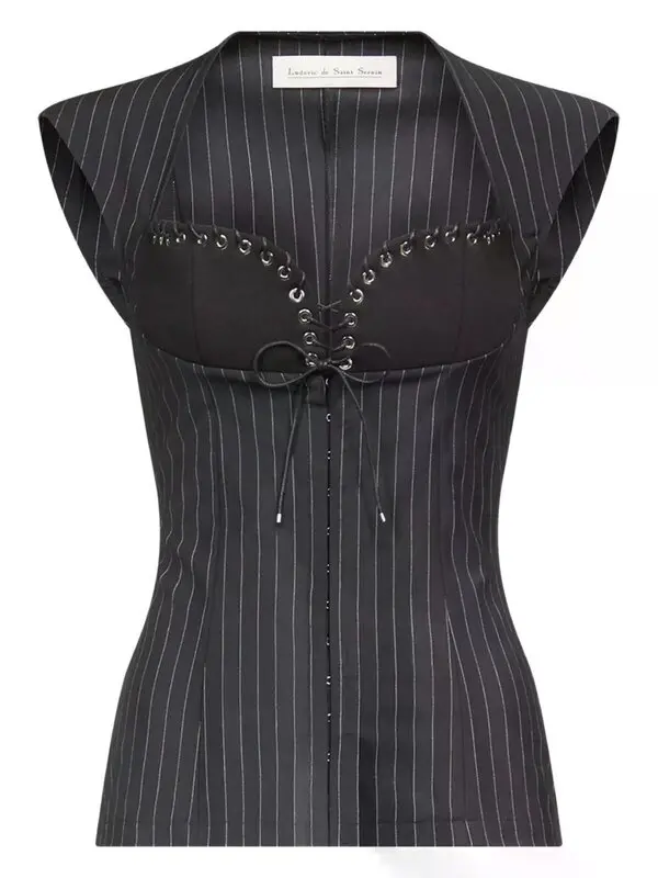 LUDOVIC DE SAINT SERNIN Robin Pinstripe Top - Grey