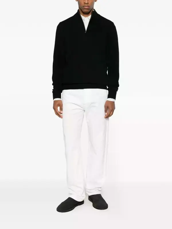 MC2 SAINT BARTH Zip Mock-neck Sweater - Black