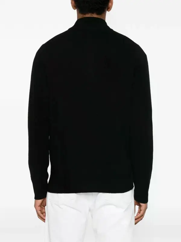 MC2 SAINT BARTH Zip Mock-neck Sweater - Black