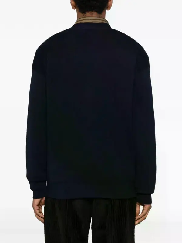Drole De Monsieur Rose-embroidery Button-up Cardigan - Blue