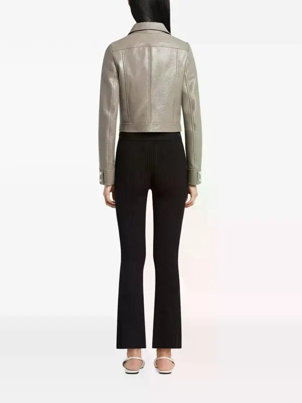 COURREGES Vinyl Cropped Jacket - Brown