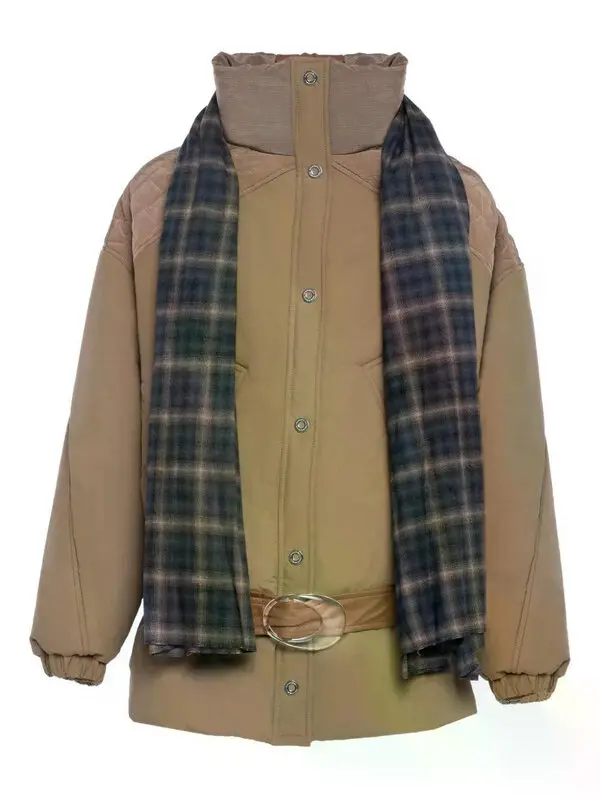MARBELL Padded Belted Coat With Scarf