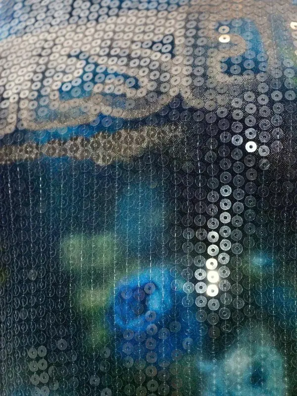 DIESEL® Sequined Floral Print Tank Top - Blue