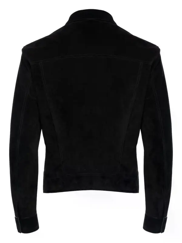 TOM FORD Leather Chest Pocket Shirt - Black